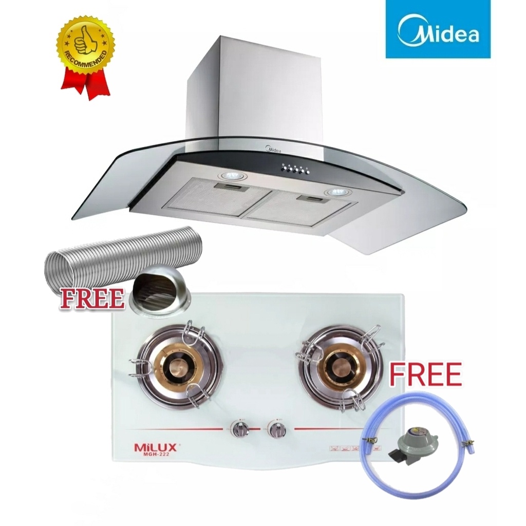 Midea Cooker Hood MCH90MV3 + Milux Built In Hob MGH222 | Shopee Malaysia