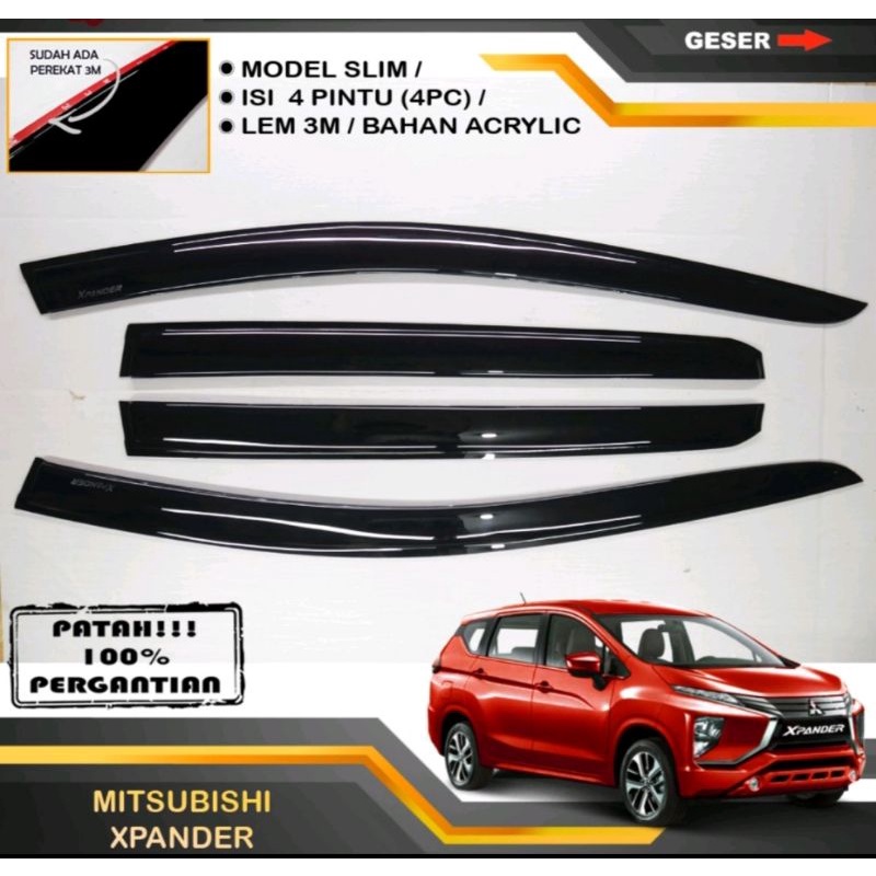 XPANDER car door gutters 2019-2024 SLIM CONVEX Model | Shopee Malaysia