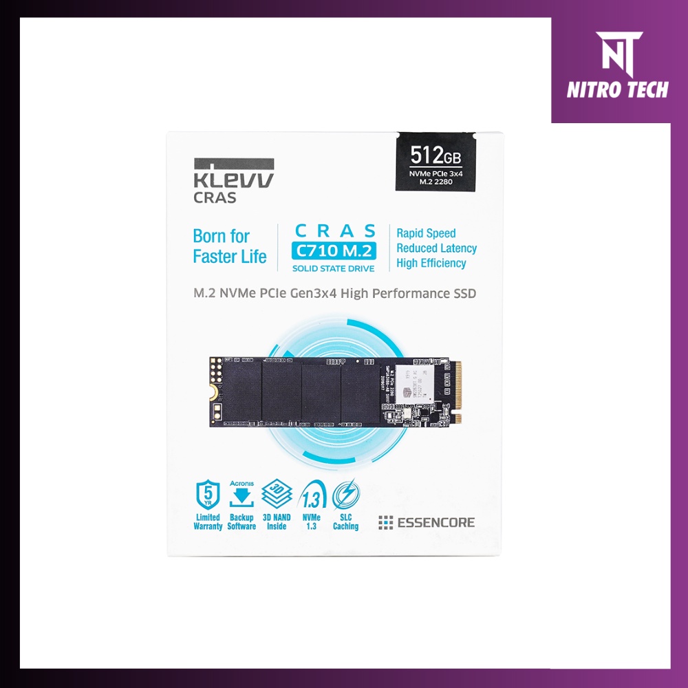 Klevv Cras C710 NVMe M.2 SSD PCIe Gen3x4 (256GB / 512GB / 1TB) | Shopee ...
