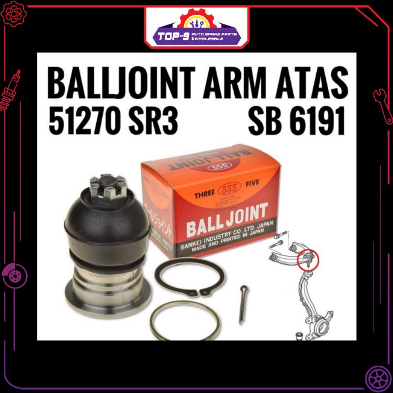 HONDA CIVIC SR4 SO4 BALL JOINT UP 1SET 2 PC 100% ORIGINAL THREE FIVE(SB ...