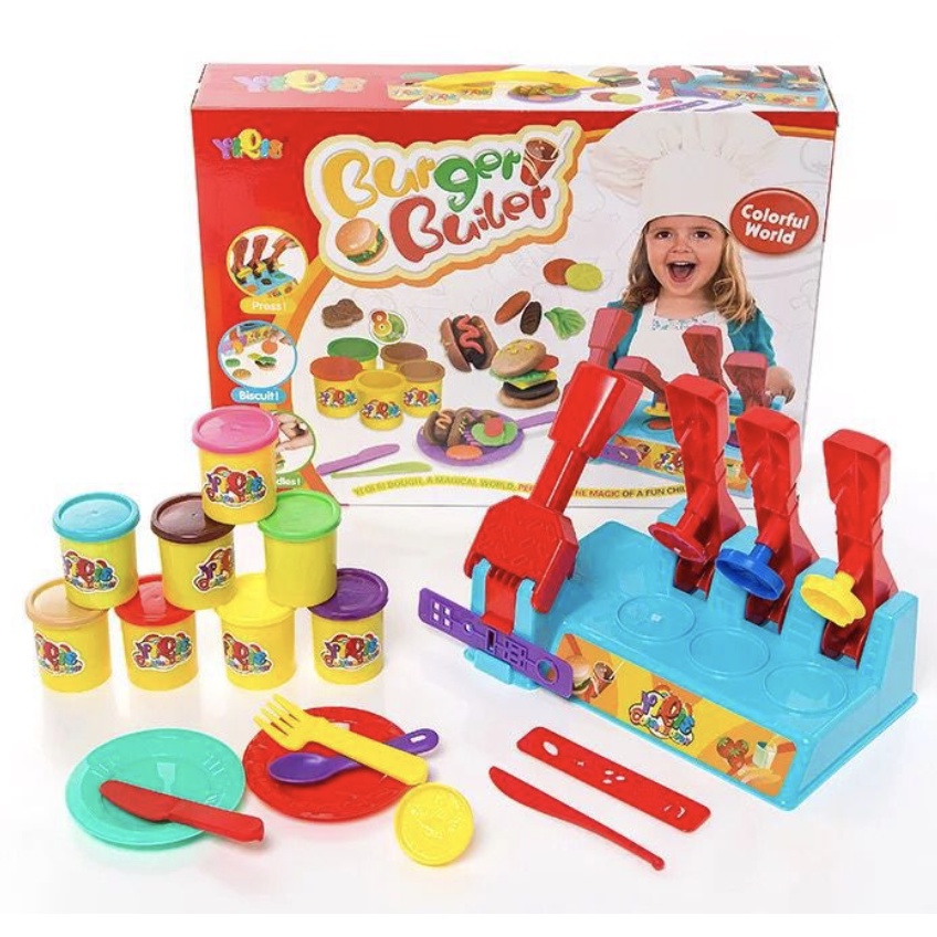 Ice Cream BBQ Burger Maker Plasticine Toy Clay Pretend Play | Play ...