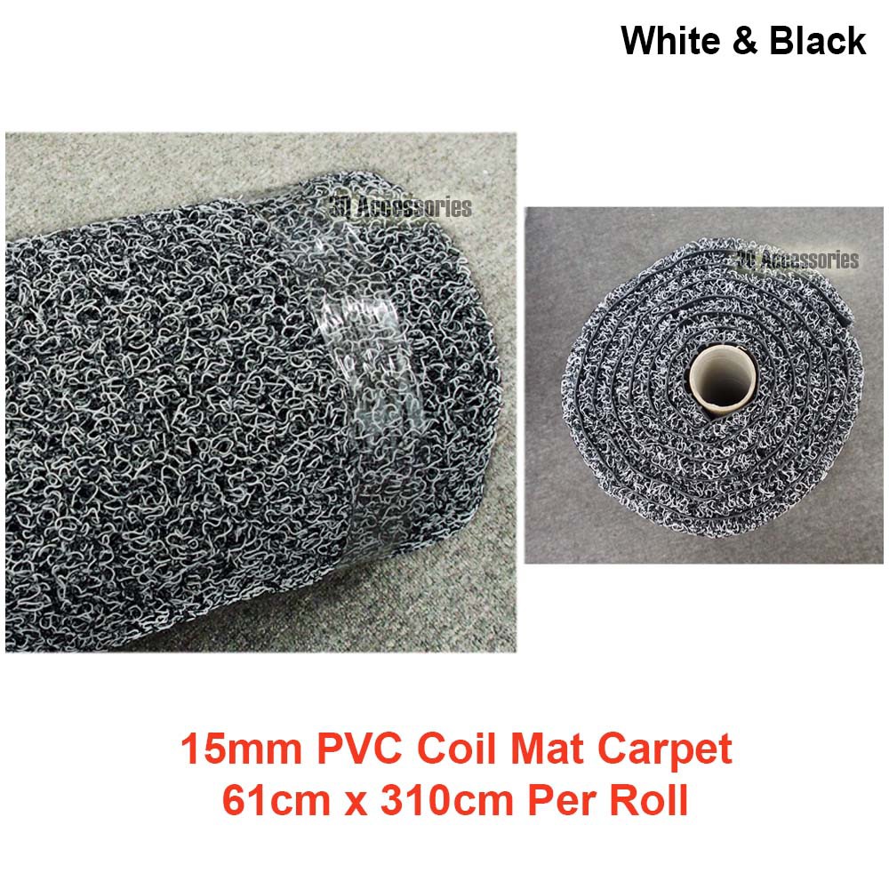 15MM Washable 2 Tone PVC Coil Anti Slip Car Mat One Roll - Grey Black ...