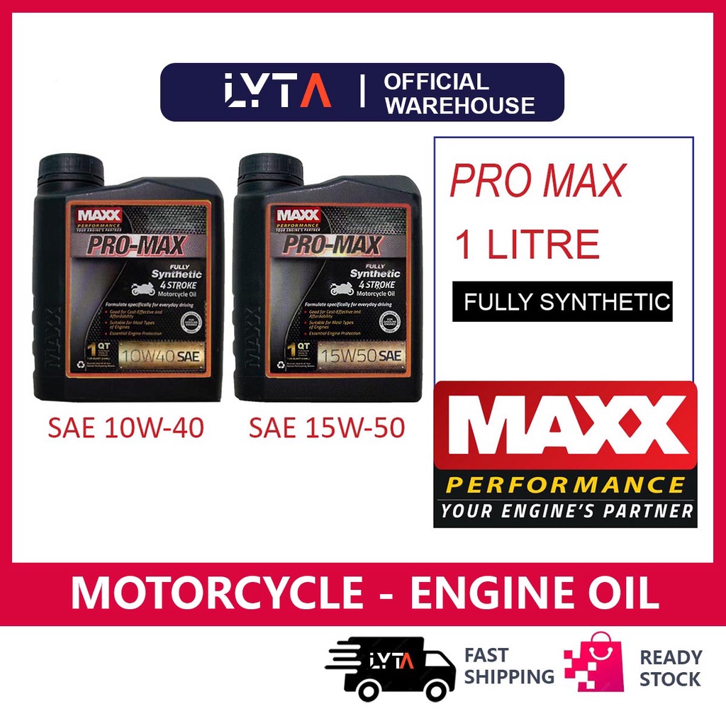 MAXX PERFORMANCE Motorcycle Engine Oil Minyak Hitam Pro Max Fully ...