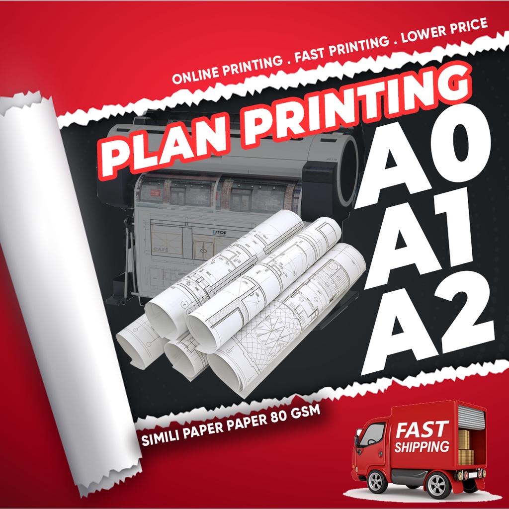 Plan Printing A2 A1 A0 (Black & White) Plotting PDF Pelan Tapak ...