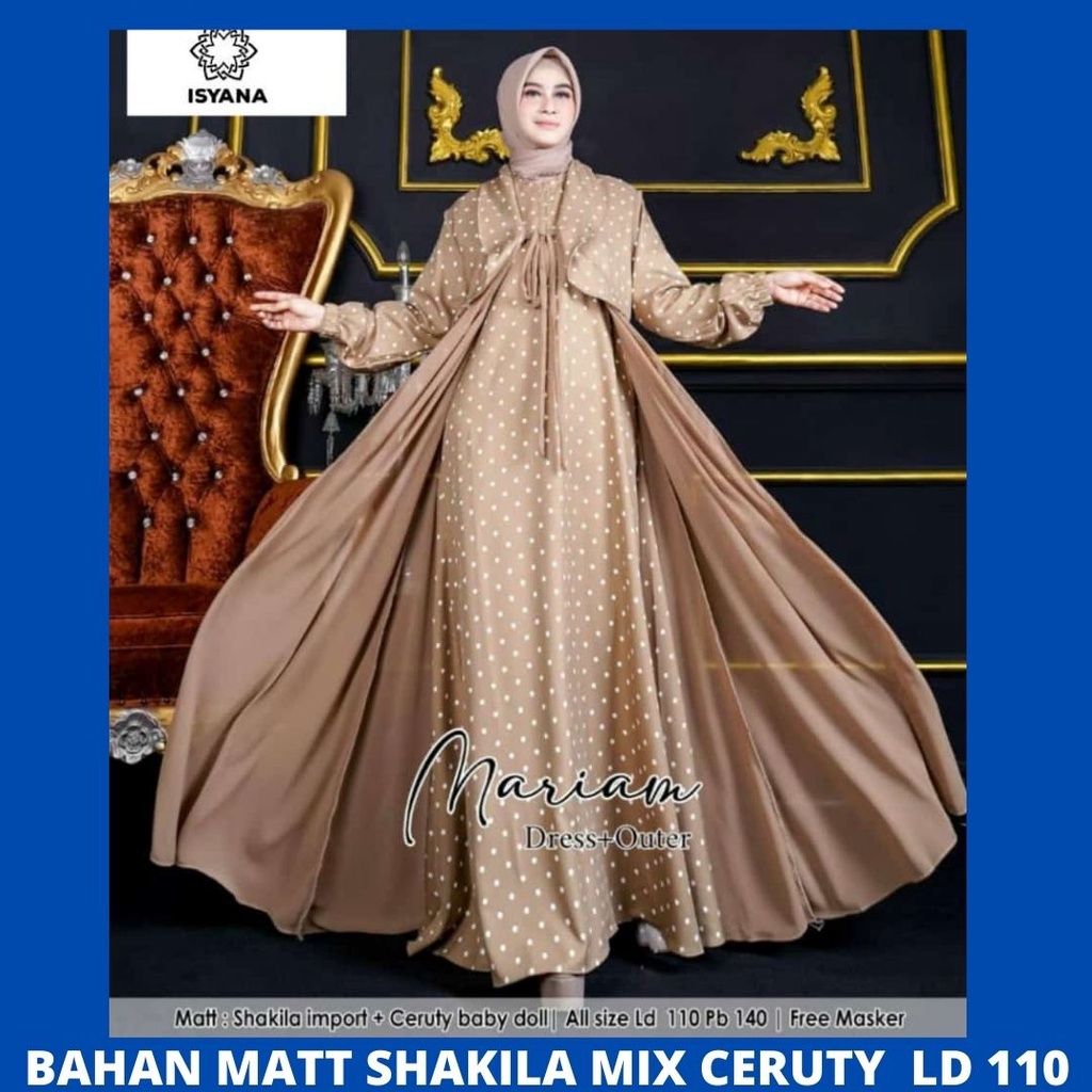 Mariam dress maxi suit 1 one set outher clothes maxy gamis syari dres ...