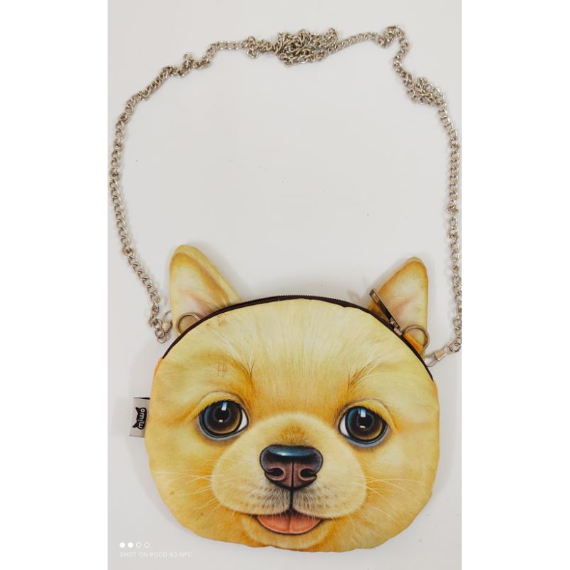 (Ready stock) Cute Cartoon Dog Head Shape Wallet Card Coin Purse Bag ...