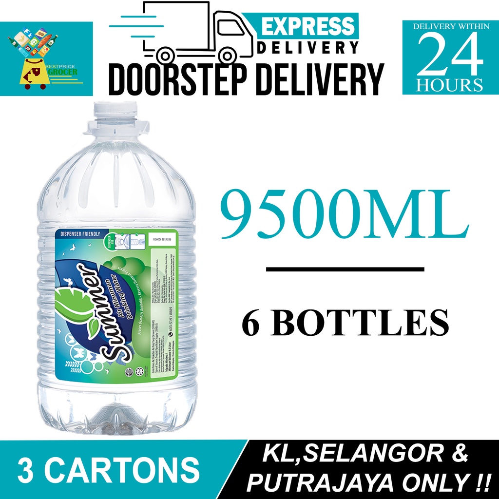SUMMER DRINKING WATER - 9,500ML X 2 BOTTLES (6 BOTTLES) | Shopee Malaysia
