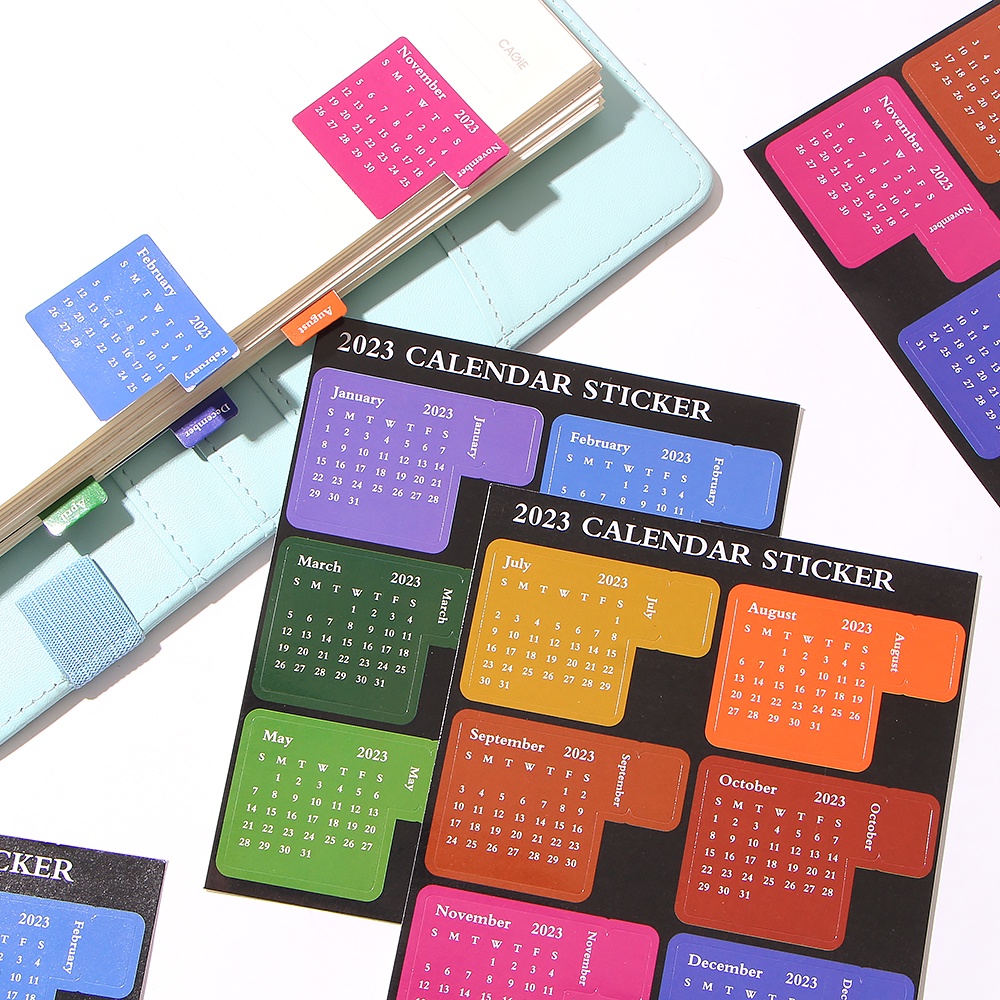 2023 Paper Calendar Notebook Index Label Sticker Organizer DIY Creative ...