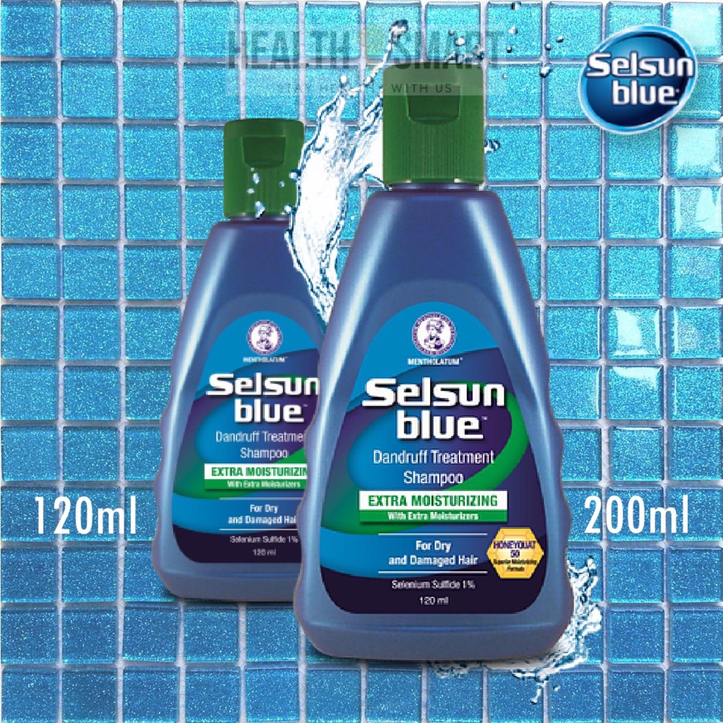 Selsun Blue Extra Moisturizing Dandruff Shampoo [120ml/200ml] (Green ...