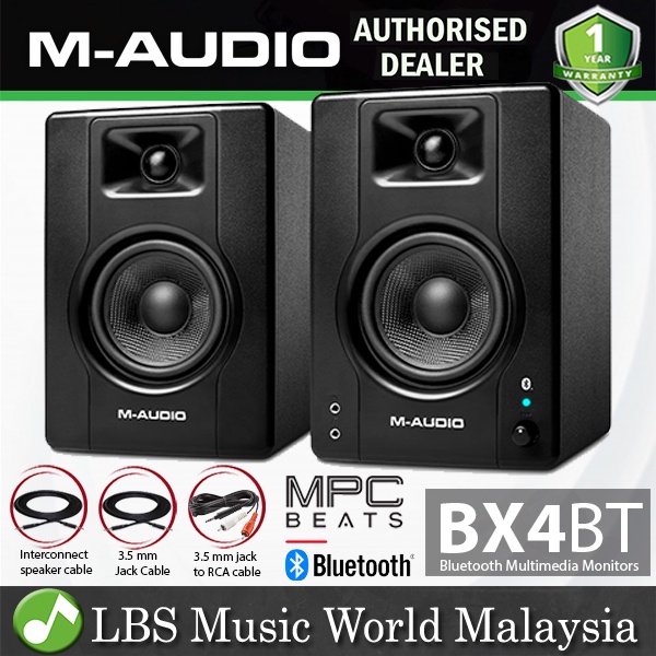 M-Audio BX4 BT 4.5 Inch 120 Watt Bluetooth Multimedia Monitors Speaker ...