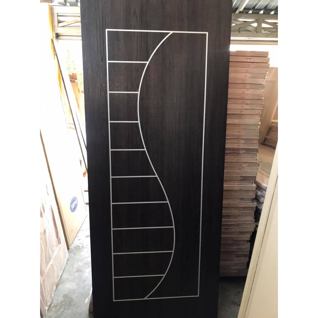 Pintu Kayu Rumah Design S MODEN (Termasuk Siap Cat) Semi-Solid ...