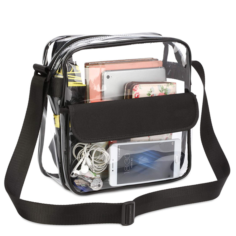 PVC Clear Bag Cross Transparent Body Bag Waterproof See Through Gym ...