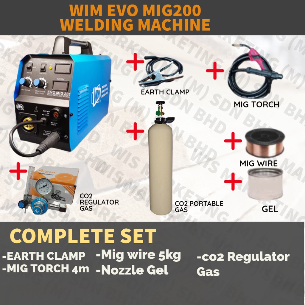 WIM EVO MIG 200 PROTABLE 200AMP MIG WELDING MACHINE | Shopee Malaysia