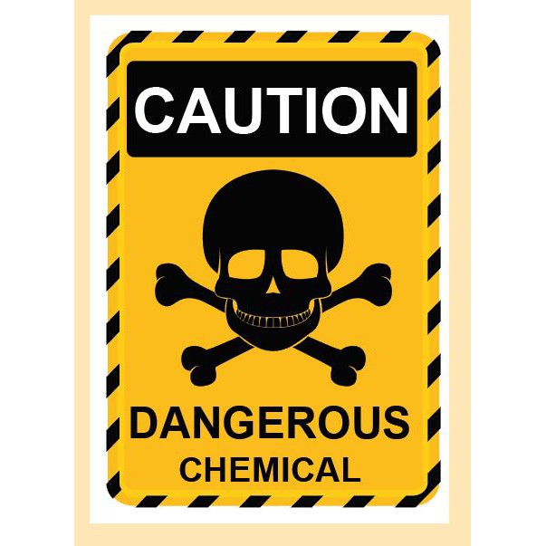 Caution Dangerous Chemical Sticker Awas Bahaya Bahan Kimia Sticker ...