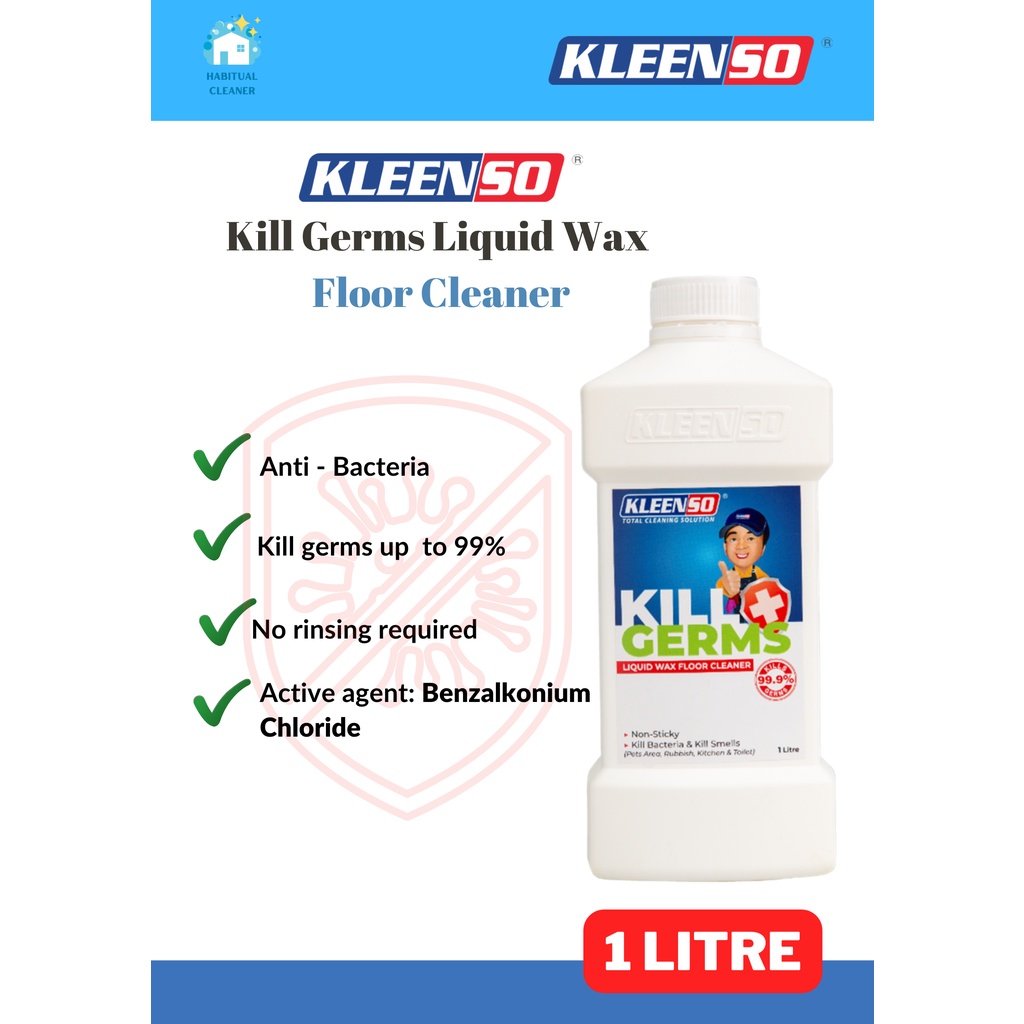 Kleenso Kill Germs Liquid Wax Floor Cleaner 1L | Shopee Malaysia