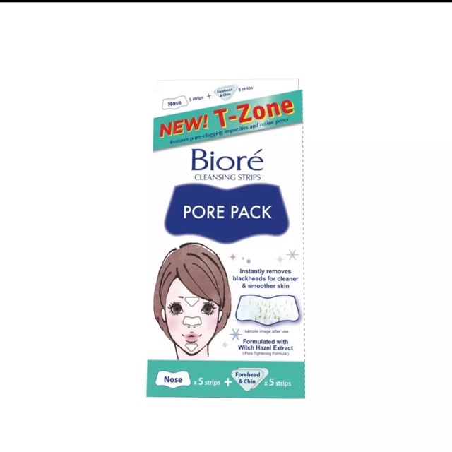 💥ready Stock💥biore T Zone Cleansing Strips Pore Pack Blackhead Strip