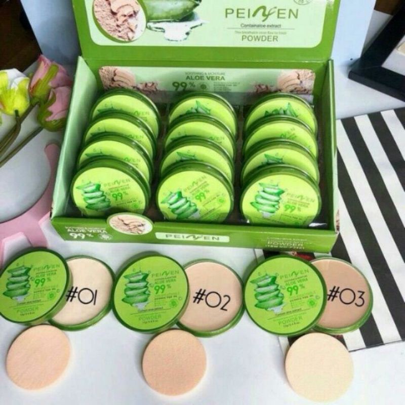 PEIYEN SOOTHING & MOISTURE 99% ALOE VERA COMPACT{BEDAK} POWDER (12g ...