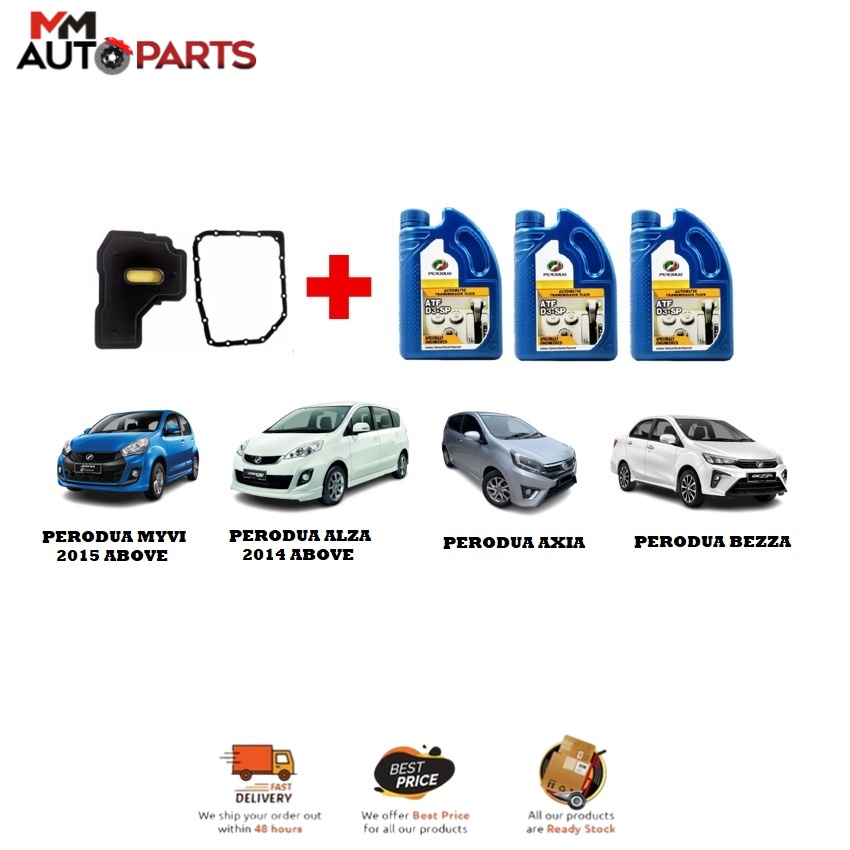 GENUINE PERODUA ATF SP3 (3LITER) + GEARBOX AUTO FILTER SET FOR PERODUA ...