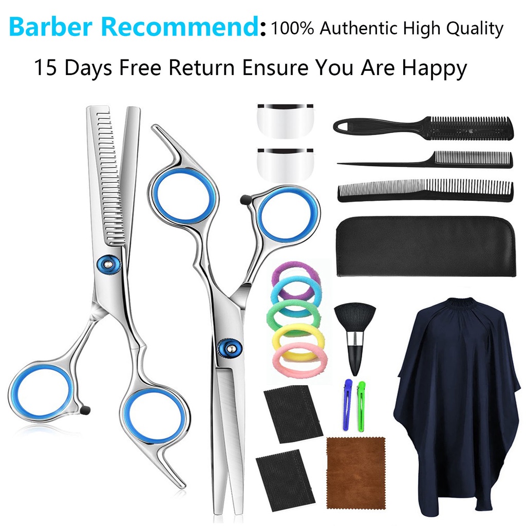 READY STOCK 20pcs/Set 6" Gunting Rambut Japan 440c steel Professional ...