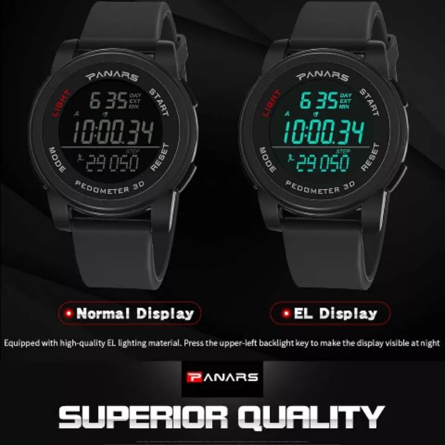 PANARS Fashion Waterproof Running Step Counter Men's Sports Electronic ...