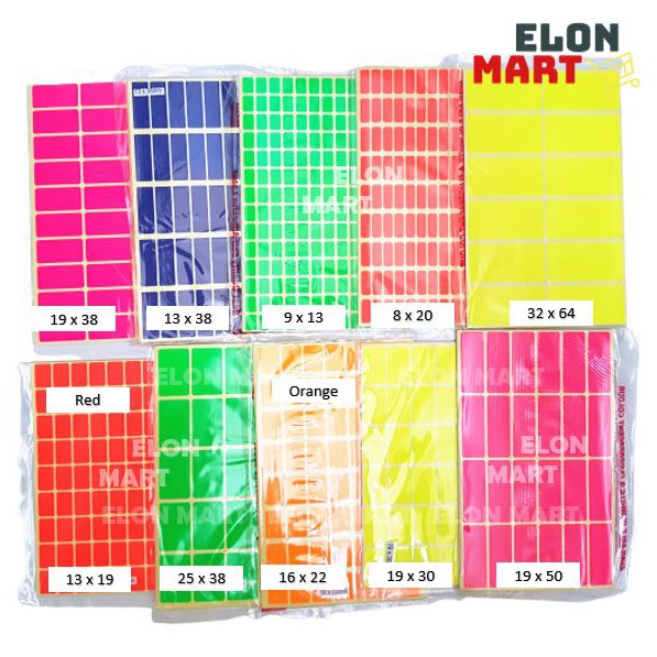 [Page 01/02] MCI Square Self Adhesive Colour Label Sticker (10 sheets ...