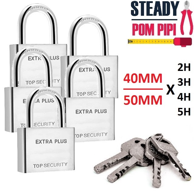 CHROME IRON PADLOCK / SHORT SHACKLE PADLOCK / MANGGA PINTU / KEY ALIKE ...