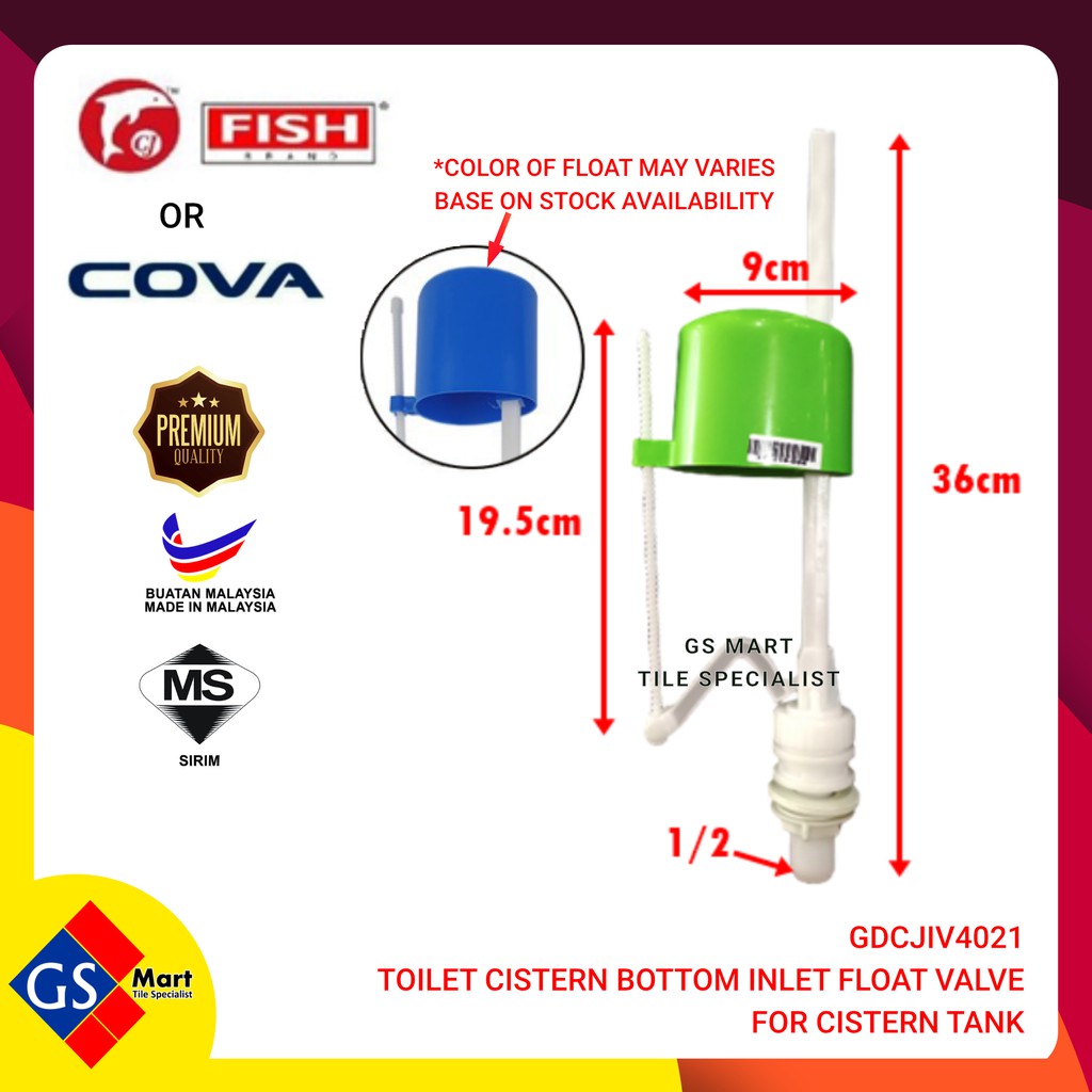 FISH 4000 4021 4028 COMPACT BOTTOM / SIDE INLET VALVE FLOAT TOILET ...