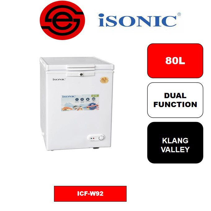(KLANG VALLEY)iSONIC DUAL FUNCTION CHEST FREEZER ICF-W92 80L | Shopee ...