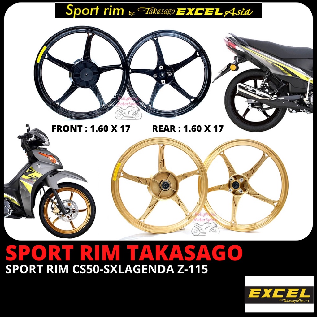 YAMAHA LC135 4S LAGENDA-Z 110/115 SPORT RIM TAKASAGO EXCEL WHEELS RIM ...