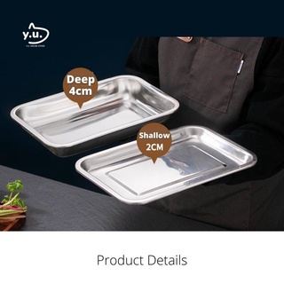 YU Ready Stock Stainless Steel Rectangule Tray with baking Rack ...