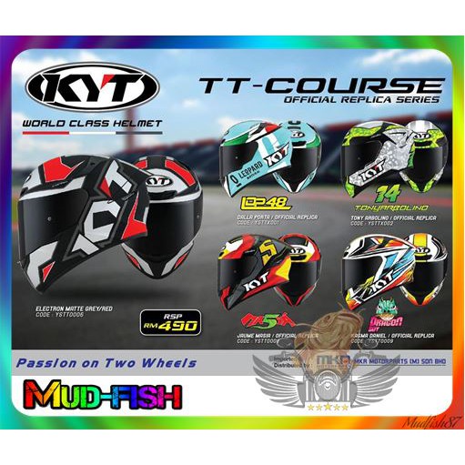 TOPI KYT TT COURSE FULL FACE OFFICIAL REPLICA SERIES HELMET FULLFACE TT ...