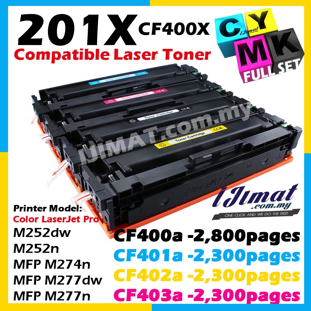 FULL SET CF400X (HIGH YIELD) Compatible Laser Toner For HP M252 M252dw ...
