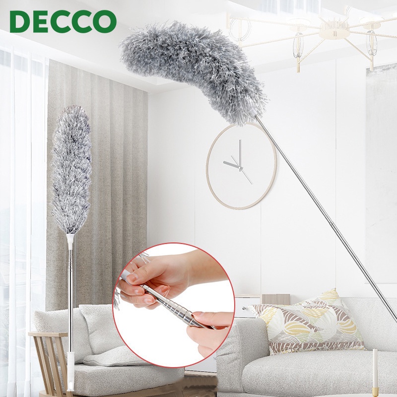 Decco Multifunctional Retractable Long Handle Feather Duster Curved For ...