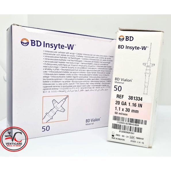 BD Vialon Insyte-W Intravascular Needle Catheter with wings | Shopee ...