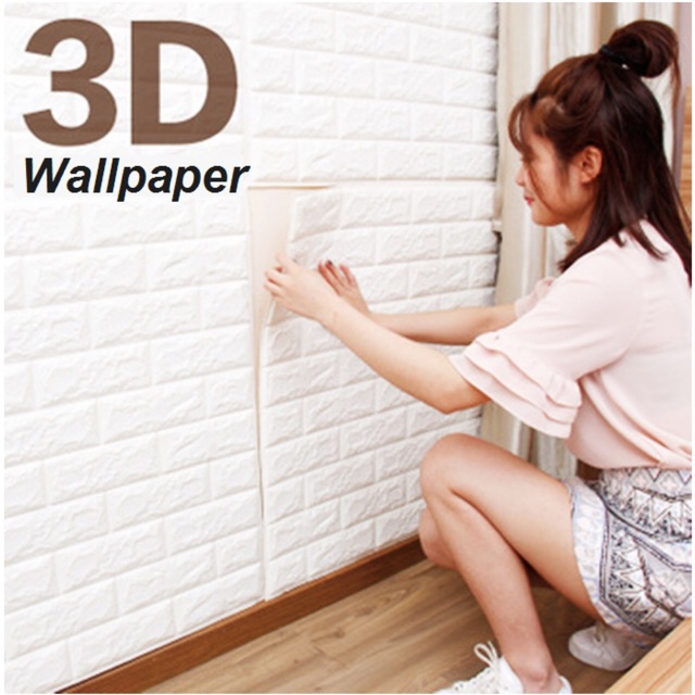 3D Wall Paper DIY Wall Decor Embossed Brick Stone | Shopee Malaysia