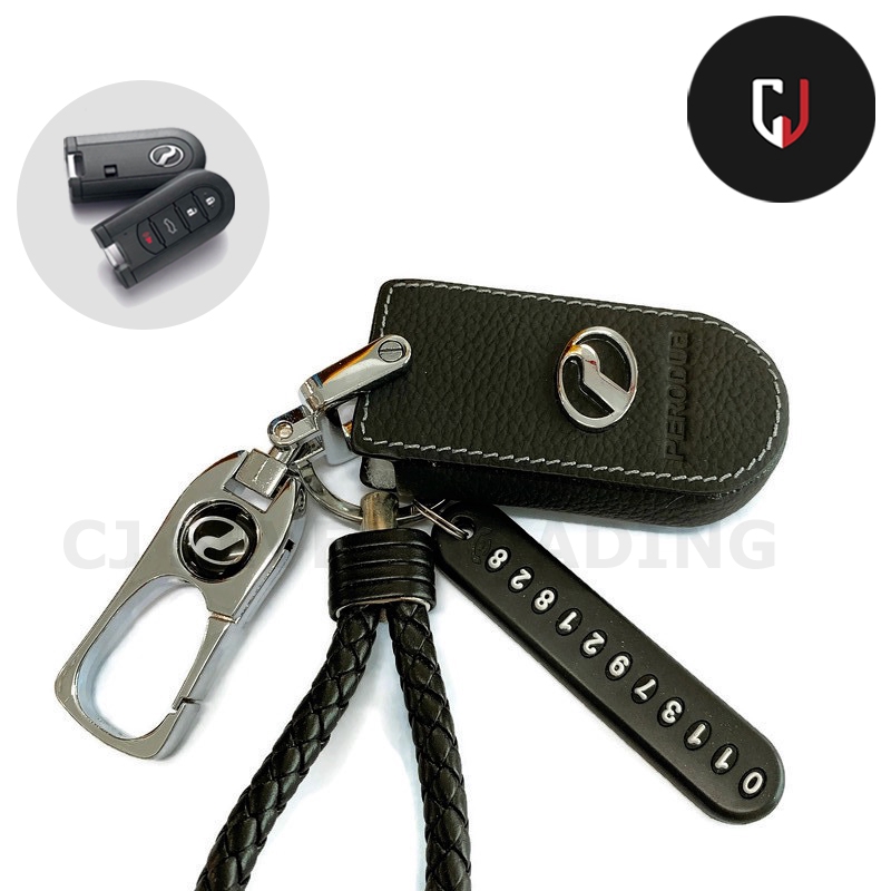 Perodua Bezza / Myvi / Aruz Keyless Remote Car Key Cow Leather ...