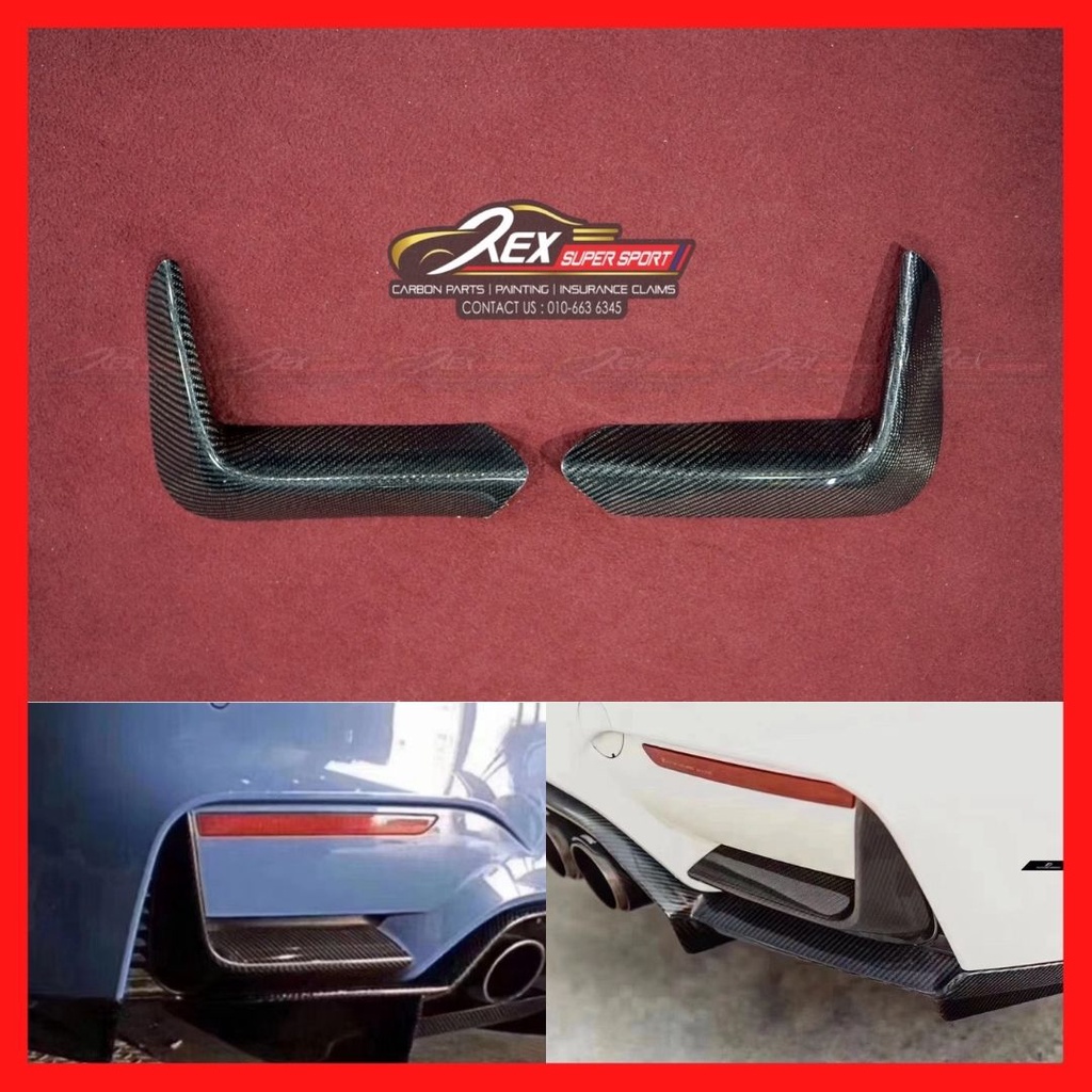 BMW F30 F32 M3 M4 Rear Bumper Splitter Cover Real Forged / Carbon Fiber ...