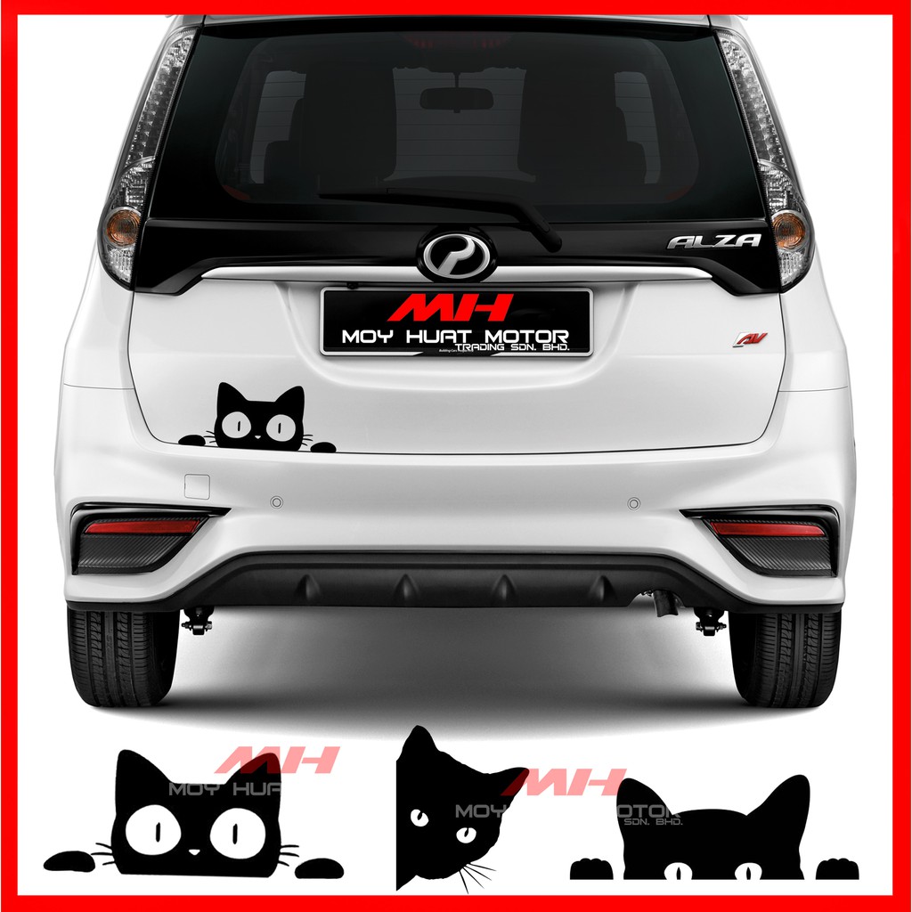 STICKER KUCING / CAT FACE PEEKING Car Sticker Decals Motorcycle Auto ...
