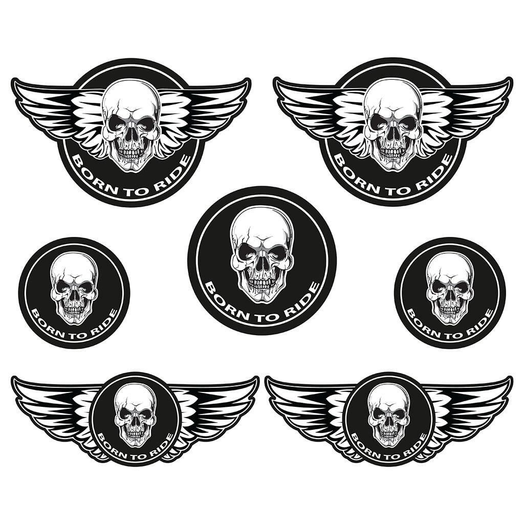 1Set BORN TO RIDE LAMINATED STICKER SET Biker Motorcycle Chopper Bobber ...