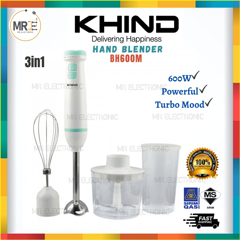 Khind Hand Blender BH600M / Chopper , Blend & Whisk / Pengisar Tangan ...