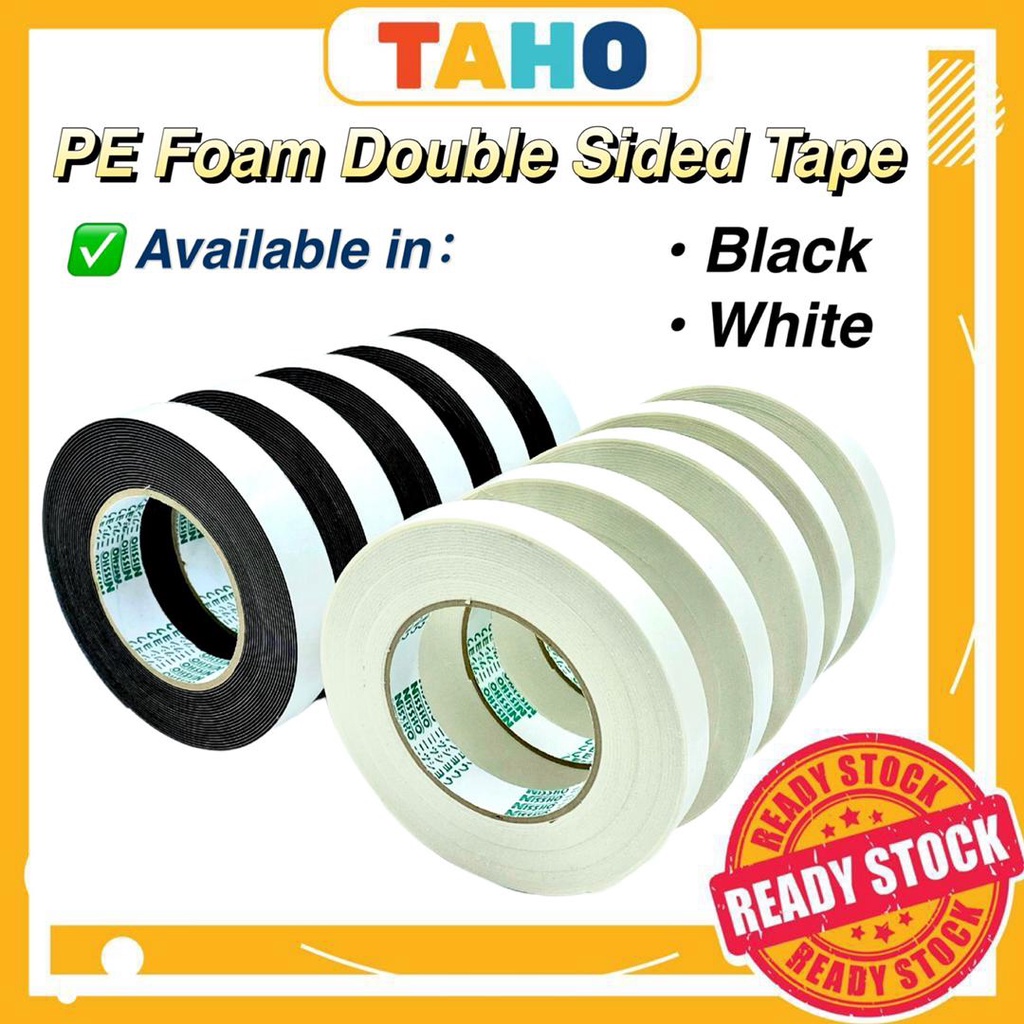 PE Double Sided Foam Tape Strong 12mm /18mm / 24MM / White / Black ...