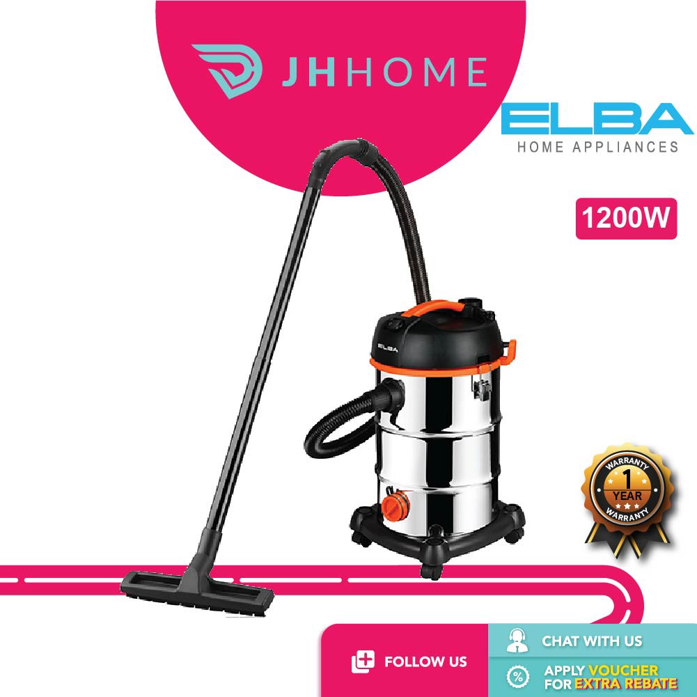 Elba 1200W 30L Wet & Dry Vacuum Cleaner EVC-H1231(SS) | Hepa Filter Self-Brushing EVC-G1230 (SS ...