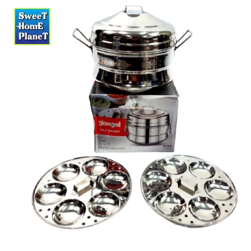 [Support Gas/Induction Stove] Diamond Stainless Steel Extra Deep Idly ...