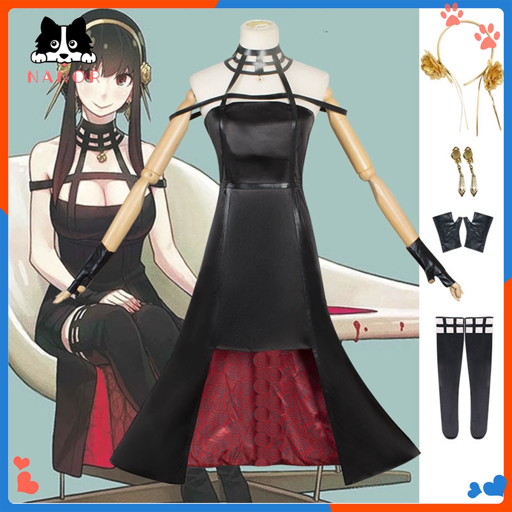 Yor Forger Cosplay Costumes, Spy Family Princess Bramble Black Uniform ...