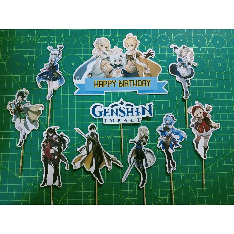 ANIME GENSHIN IMPACT CAKE TOPPER (FREE ADD NAME) | Shopee Malaysia