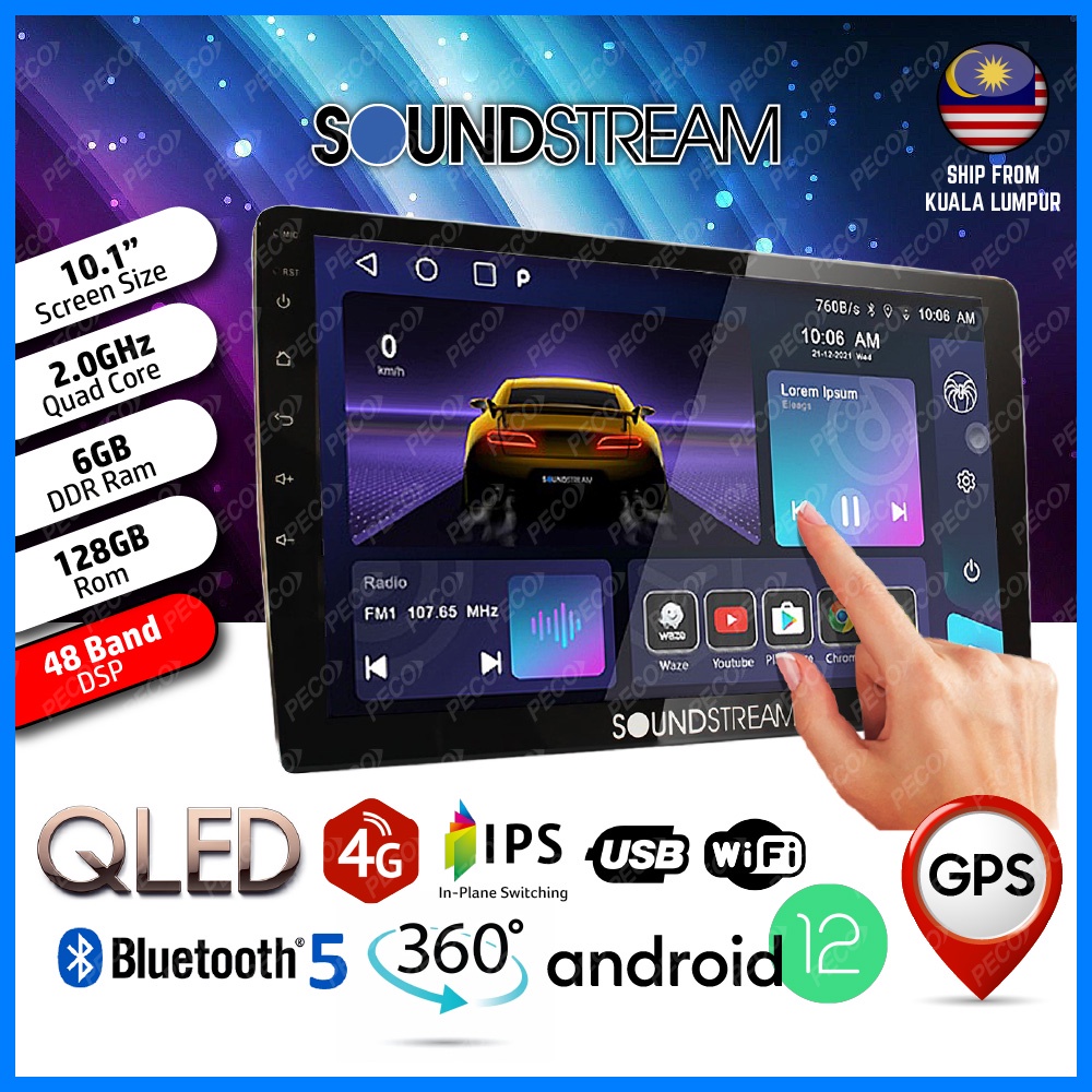 Soundstream QLED 4G Android Player CYBER 360 Cam Supported, Built-In 48 ...