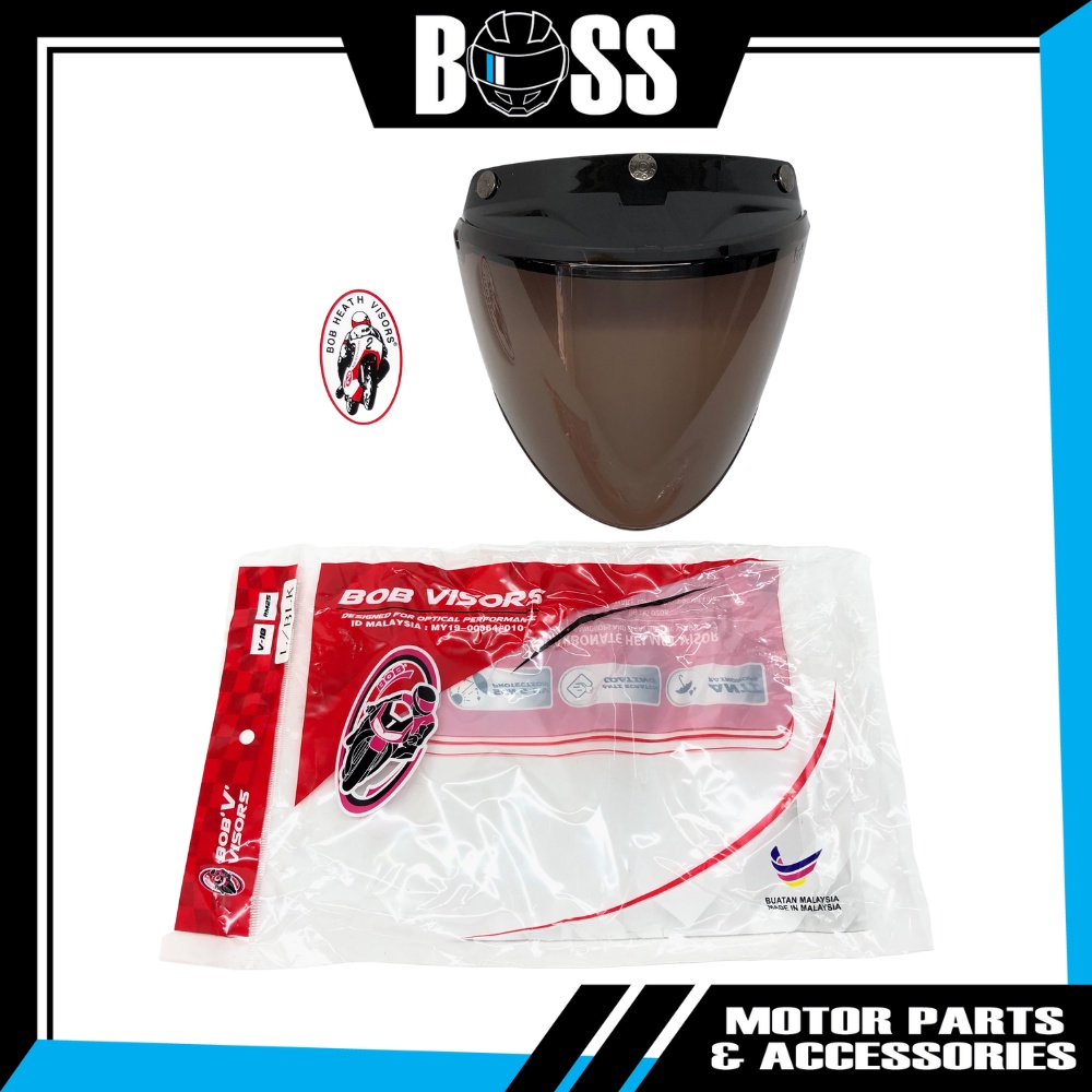 [BOB HEATH ] V-Shape 3 Buttons Helmet Visor Cermin Helmet (For SGV/MS88 ...