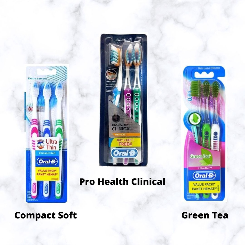 Oral - B Oral B Compact Soft Toothbrush 3- Ultra Thin/Green Tea ...