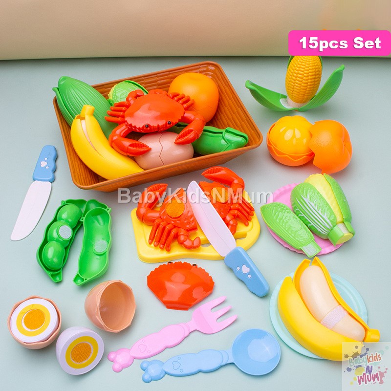 Cutting Play Food Pretend Play Set Toy Early Learning Educational Food ...