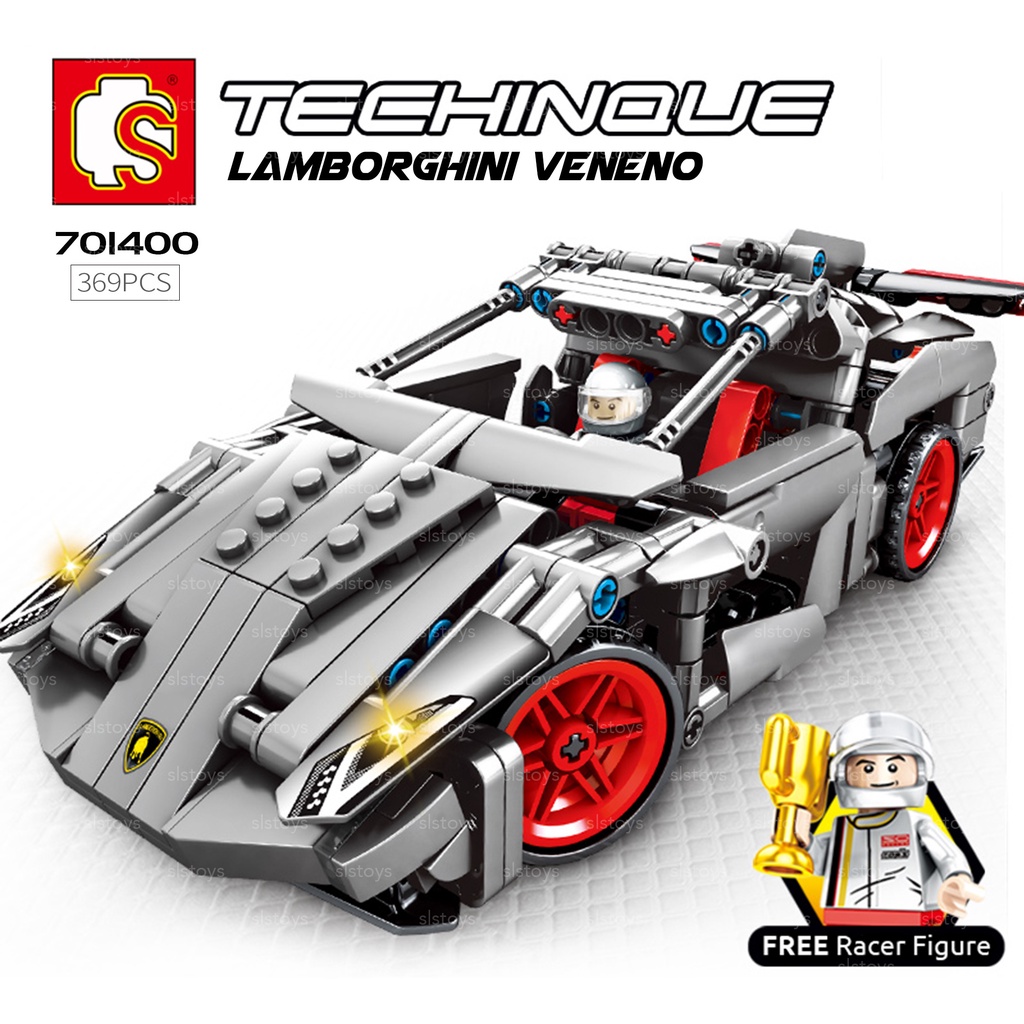 Sembo Block Techinque Veneno Race Car Model Brick Racing Vehicle Series ...